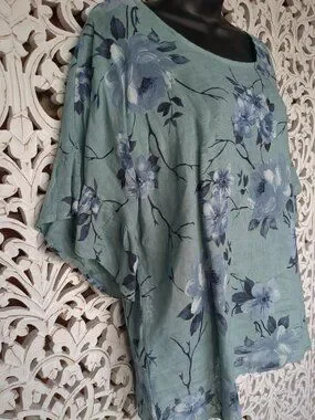Elena Baldi | Tops | L Elena Baldi Linen Half Sleeve Length Tunic Top ...